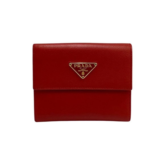 Prada | Bags | Prada Triangle Logo Metal Fittings Saffiano Leather ...